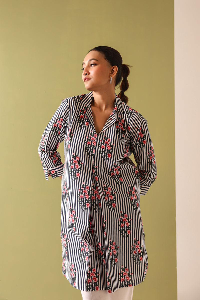 Rosevine Stripe Coord Set – Manvaar Jaipur