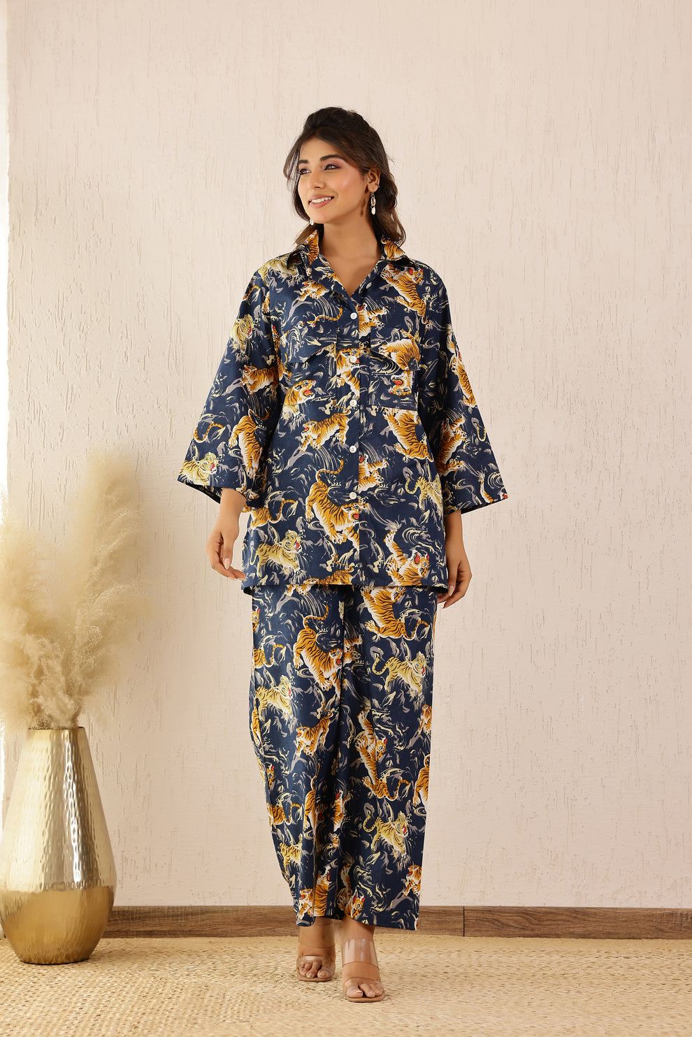 Ink Black Printed Coord Set – Manvaar Jaipur